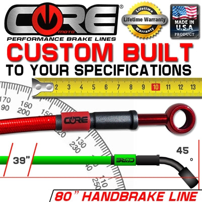 CoreMoto Custom Brake Line Kit -- Full Length, Single (1) Line, 80" Ha ...